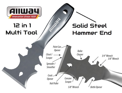 ALLWAY Multi-Tool 12-In-1 Painters Decorators Hammer End UXG12 One ...