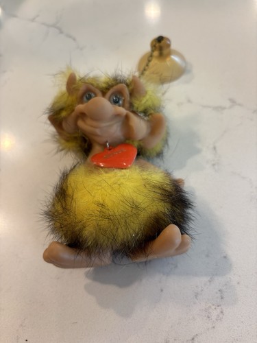 J.N. Reisler Grum Devil Troll Doll. Yellow Rabbit fur, Blue eyes. 1960s ...