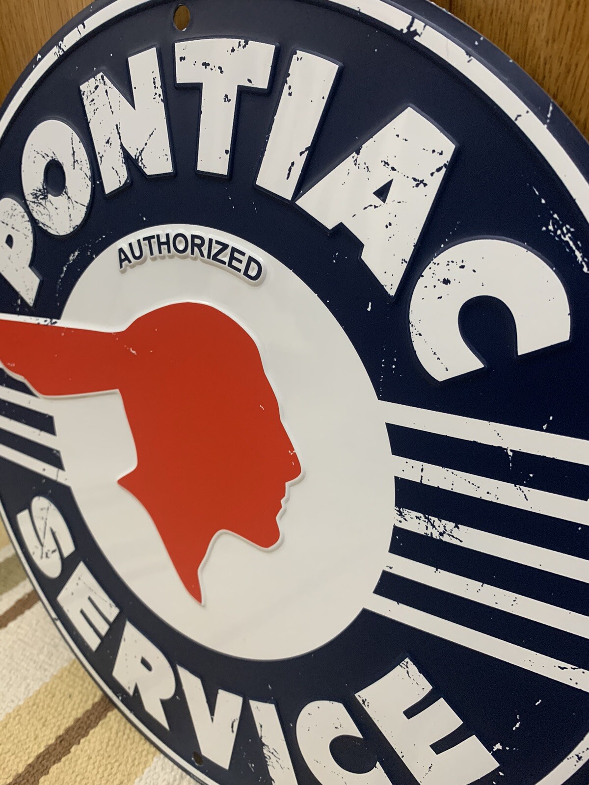 Pontiac Service Metal Sign Garage Vintage Style Wall Decor Tools Oil ...