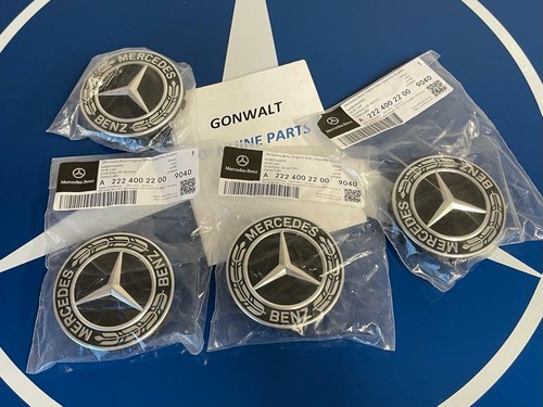 Mercedes Benz SLC300 CLA250 Set of 4 Black Wheel Center Hub Cap OE ...