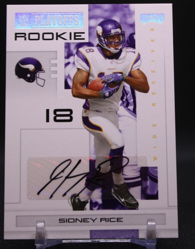 2007 Playoff NFL Playoffs - Silver Signatures #128 Sidney Rice /25 (AU ...