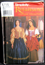 Simplicity 8715 Renaissance Costume Collection 1999 Sewing Pattern Size ...