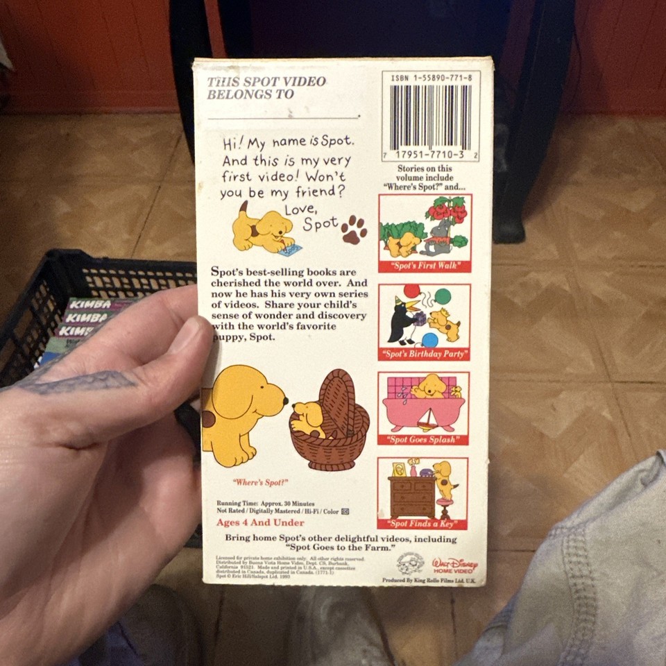 Where’s Spot? VHS Video Tape 1993 King Rollo Films Eric Hill Walt ...