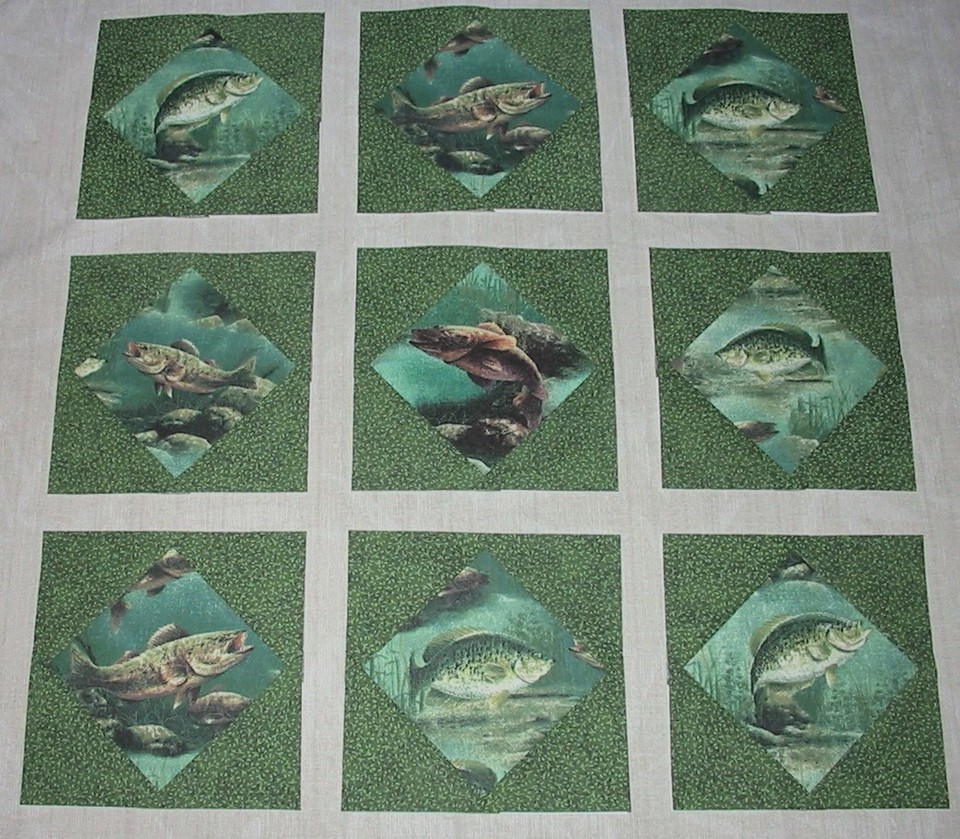 9 NEW Fish Quilt Top Blocks - Fishing ~ | eBay