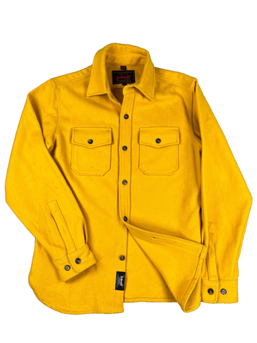 Schott Jacket Mens Medium Yellow Shacket Shirt Wool CPO NYC US Army | eBay