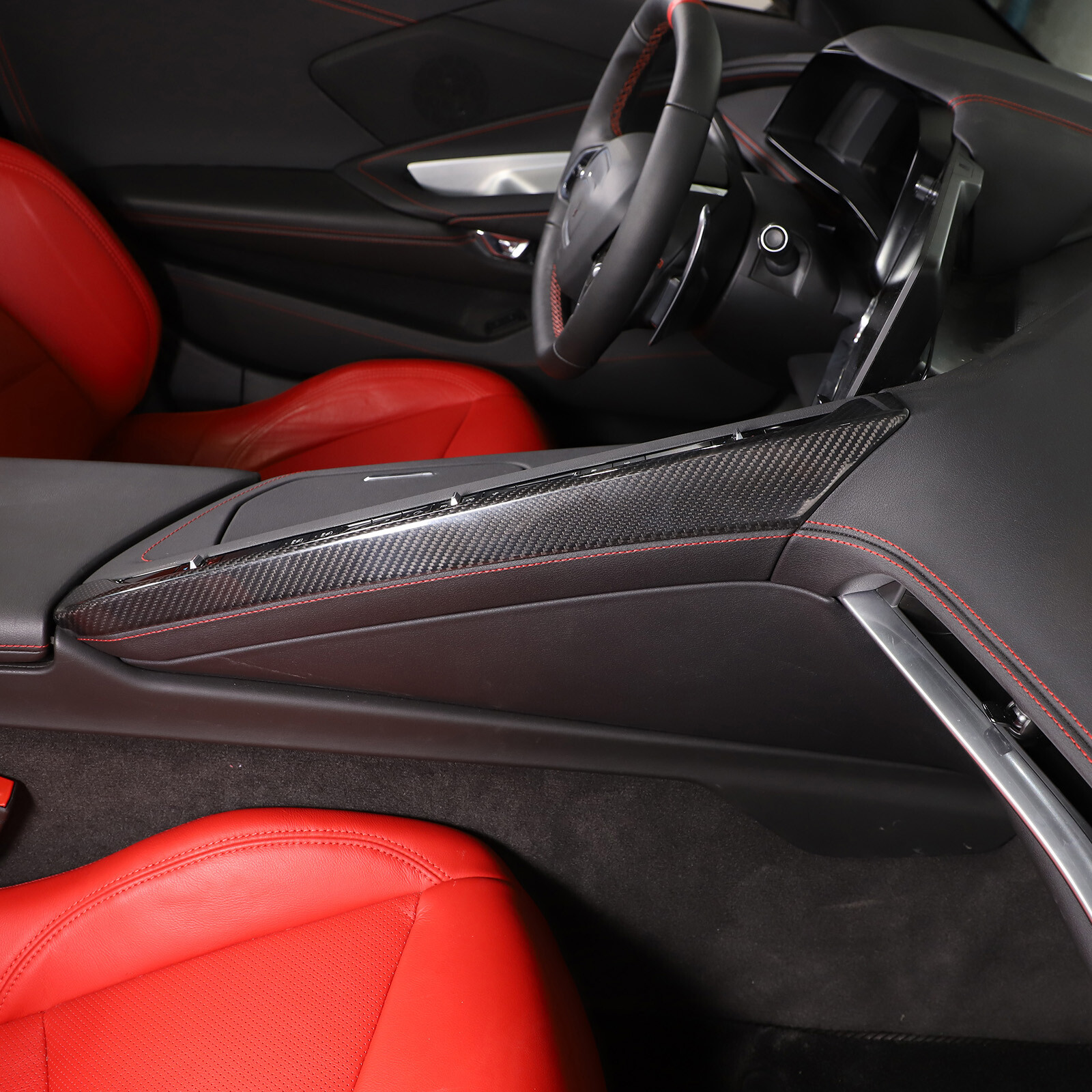 Real Carbon Fiber Center Console Right Side Trim Cover Fits Corvette C8 ...