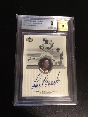 2000 Upper Deck Legends Lou Brock Autograph Auto #S-LB BGS 9 AUTO 9 ...