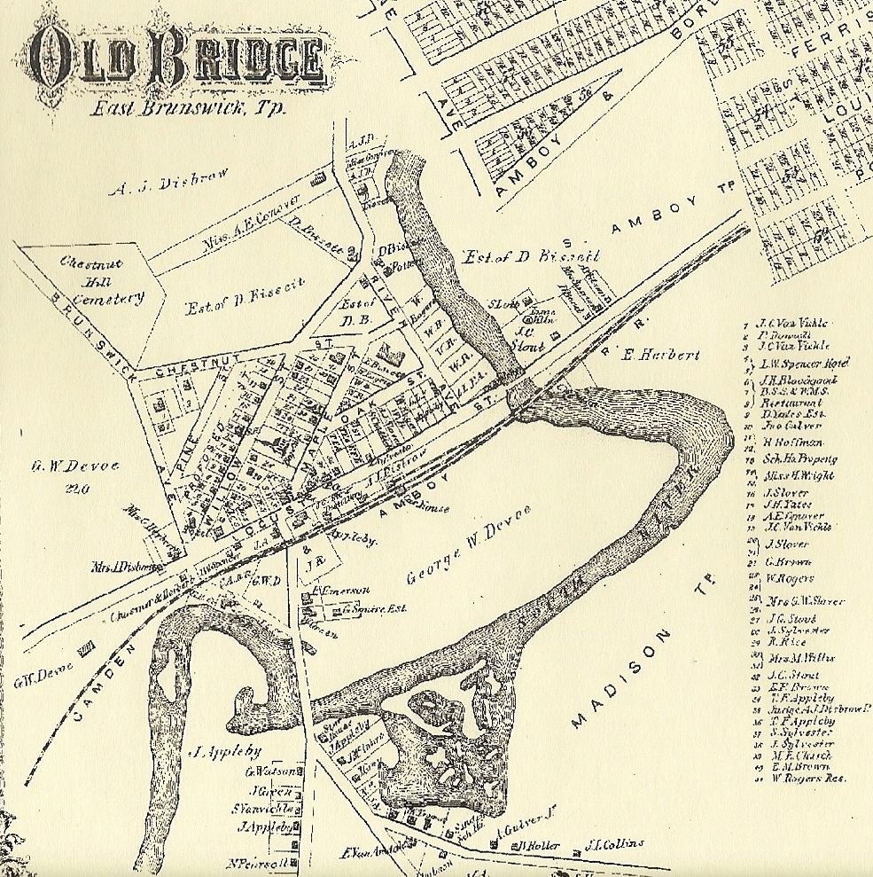 Old Bridge Madison Park Runyon Parlin NJ 1876 Maps with Homeowners ...
