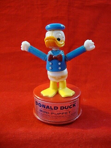 Kohner -Walt Disney Prod. Donald Duck Mini Push Button Puppet Toy ...