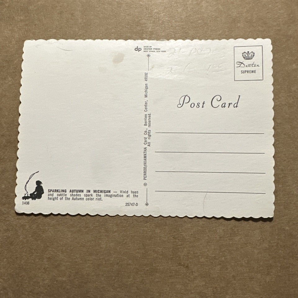 Cont. Postcard, Sparkling Autumn in Christmas Michigan | eBay