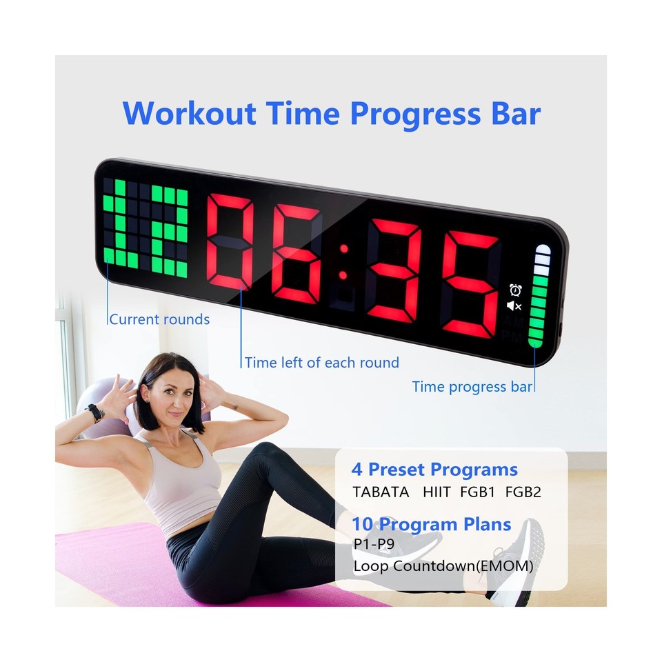 LUCORB Gym Timer - Large Digital Gym Clock Wall with Interval Time ...