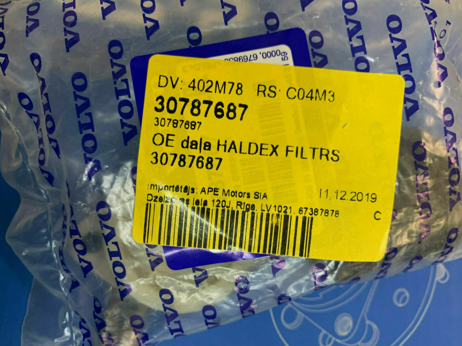 GENUINE VOLVO AWD HALDEX AOC OIL FILTER 30787687 V70 S60 S80 XC90 XC70 ...