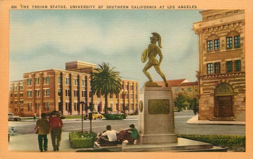 Postcard California Trojan Statue University of Southern California | eBay