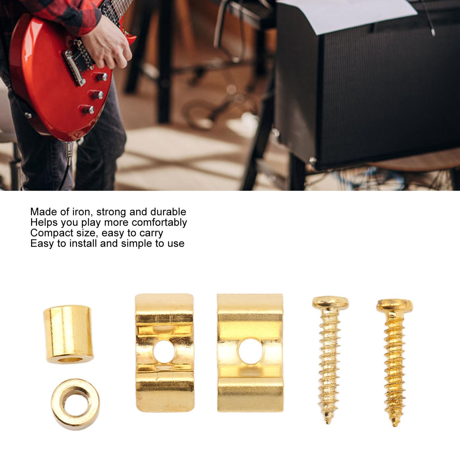 (Golden)2PCS Guitar String Retainer Iron Compact Burr Free Guitar ...