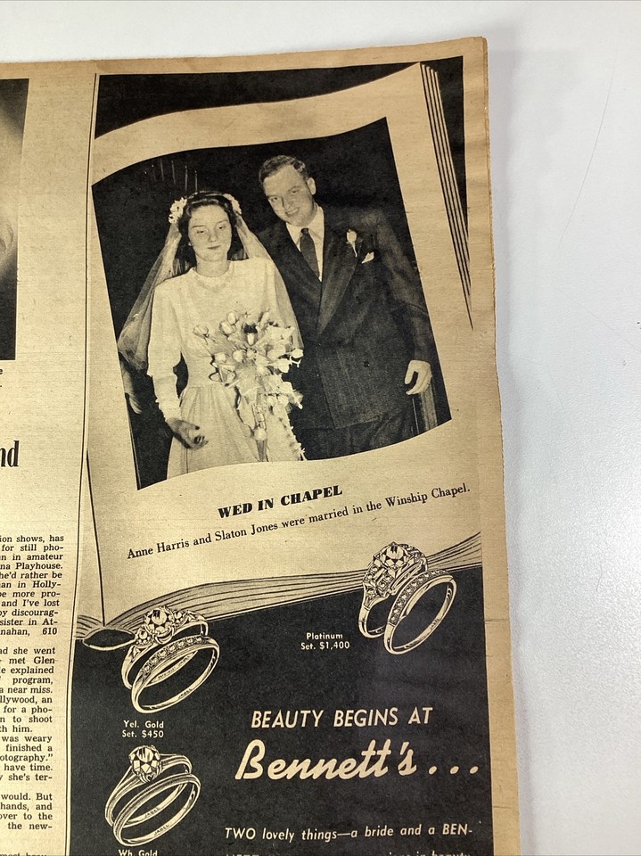 Atlanta GA Print Ad 1948 AJC Cleo Carter Moody Russell High Slaton ...