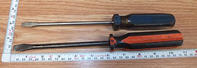 2 Unbranded Multi-Size Flat Head Screwdrivers With Plastic Handles ...