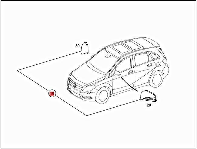Genuine MERCEDES Black Exterior Mirror Housings Right 2128100079 for ...