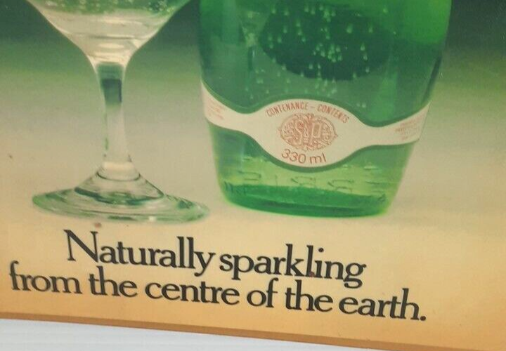 PERRIER SPARKLING WATER SIGN CARDBOARD AND PLASTIC SIGN | eBay Australia