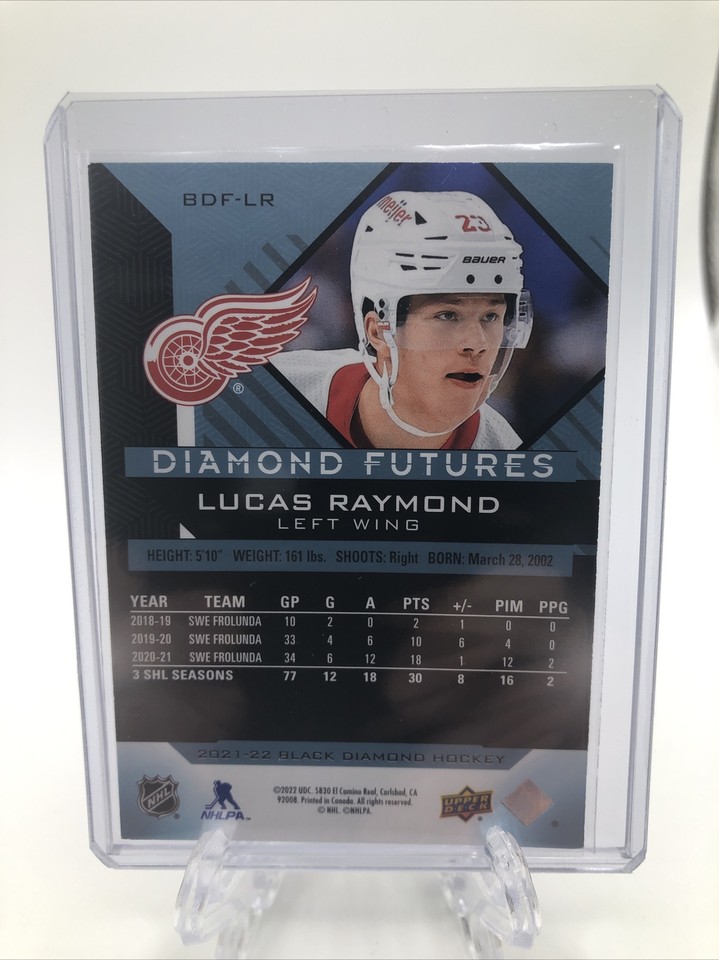 2021-22 BLACK DIAMOND FUTURES /249 Lucas Raymond Detroit Red Wings #BDF ...