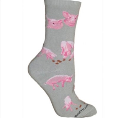 Wheel House Designs Novelty Socks (Adult Size 9-11) Pigs Grey Brand New | eBay
