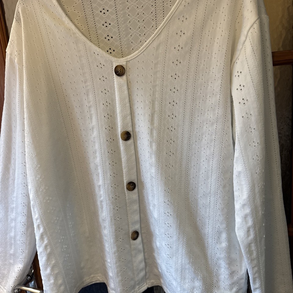 Ladies Off White Button Up Top Size 2XL (20) | eBay UK