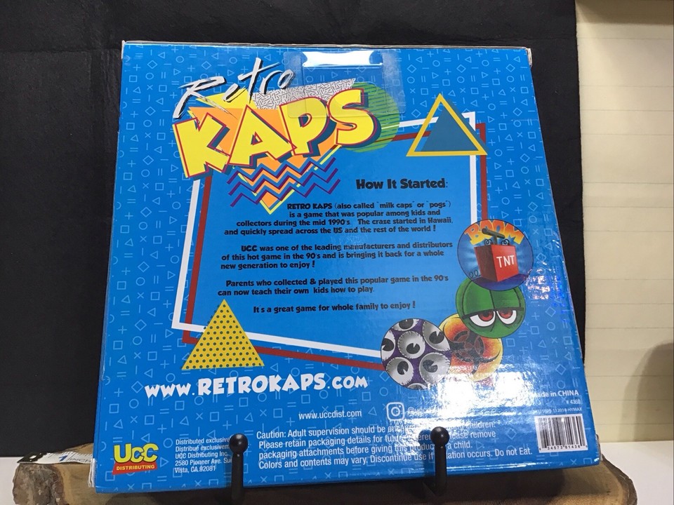 Pog Retro Kaps 2-Player Starter Set Game Includes 30 Pogs & 2 Plastic ...