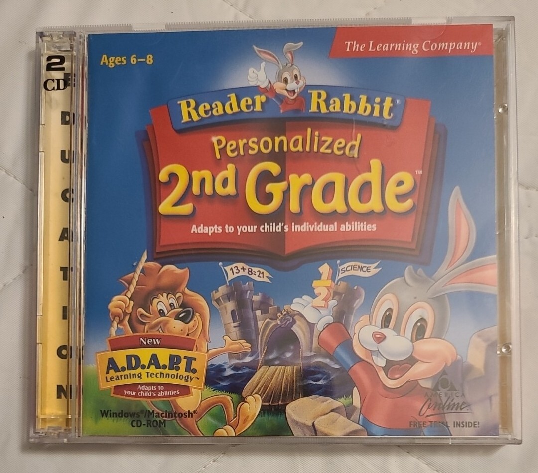 Reader Rabbit Personalized 2nd Grade CD Set (1999, The Learning Company ...