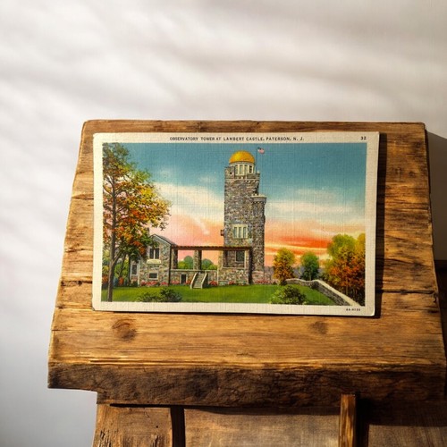 Vintage 1950 Paterson NJ Lambert Castle Observatory Tower Postcard ...