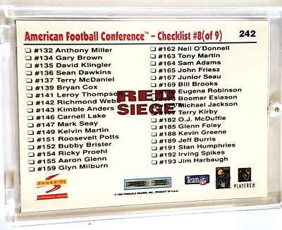 1995 Dan Marino Score Red Siege CHECKLIST DMC-771 | eBay