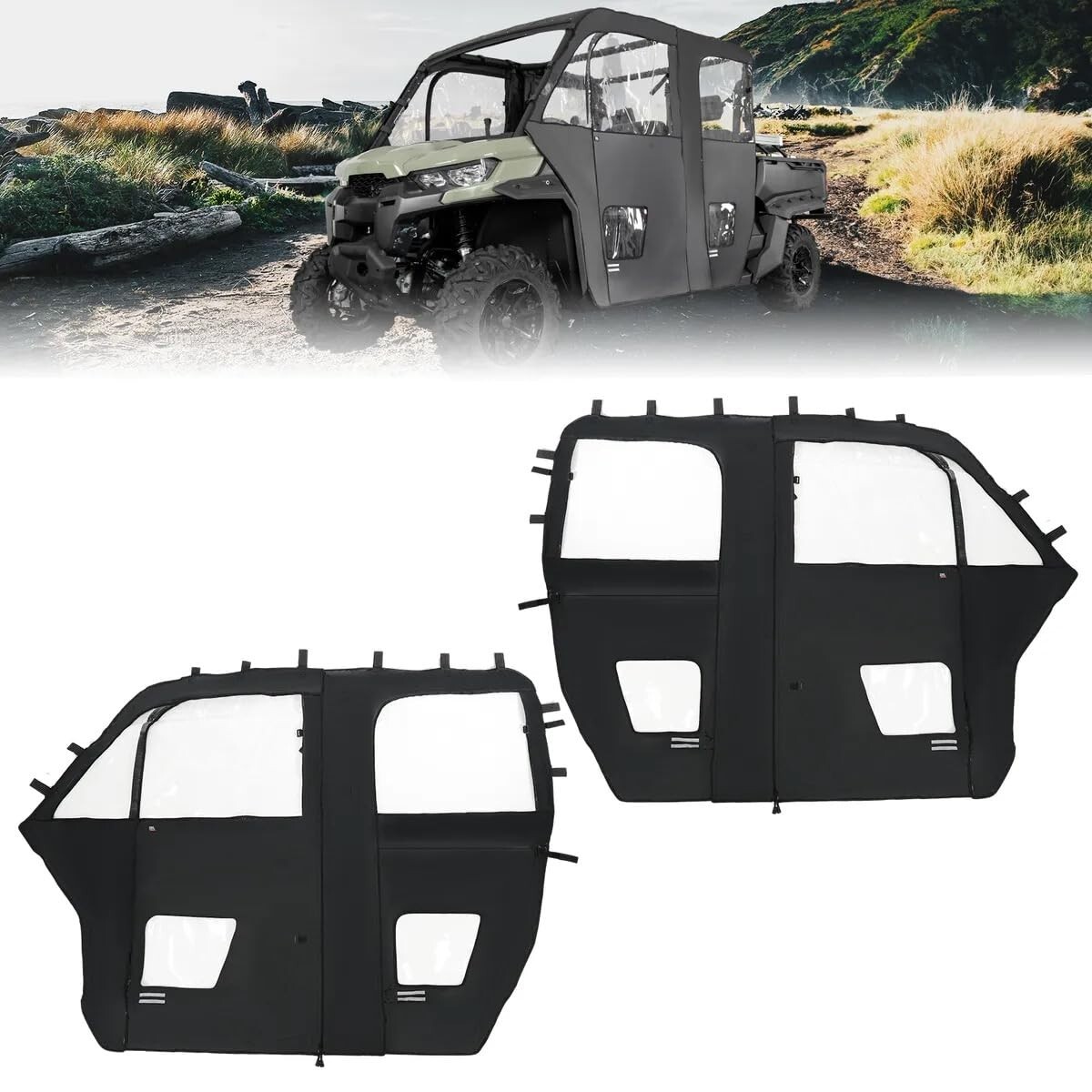 Primal Soft Cab Enclosure Doors for Can-Am Defender MAX Defender MAX HD ...