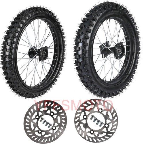 Front+Rear 70/100-19 & 90/100-16'' Tyre Wheels Rim Disc Rotor Coolster ...