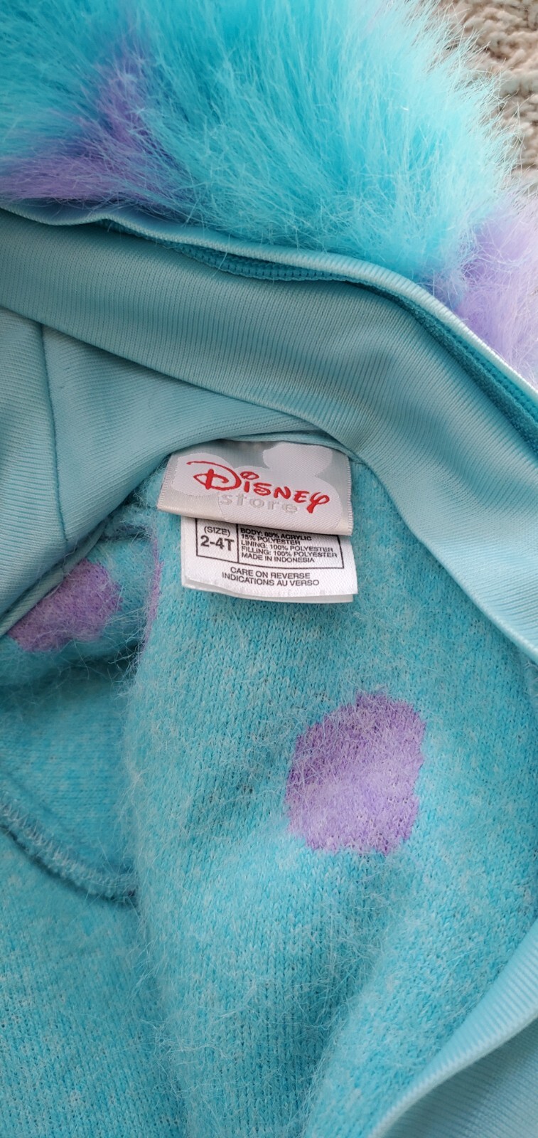 Rare Disney Store Monsters Inc Sully Costume 2-4T Hal… - Gem