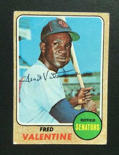 Fred Valentine Senators signed 1968 Topps baseball card #248 Auto ...