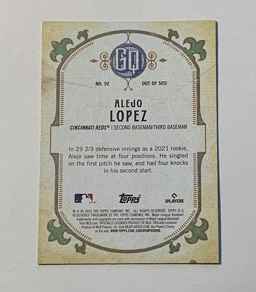 2022 Topps Gypsy Queen Alejo Lopez RC #92 Cincinnati Reds | eBay