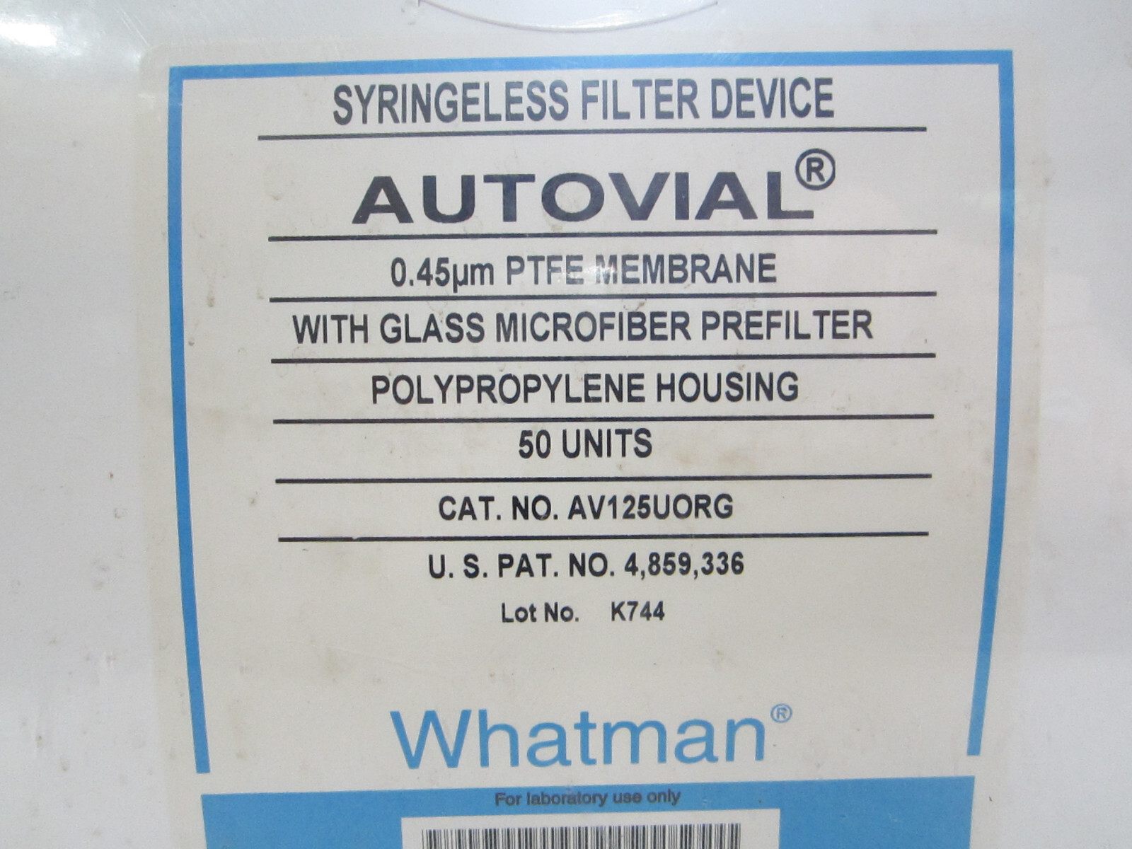 Whatman AV125UORG Autovial Filter Device 0.45um PTFE Membrane for sale ...