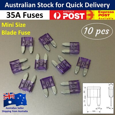 10pcs / 35 Amp Mini Blade Fuse - Purple Car Truck Auto Fuses 35A | eBay ...