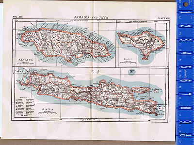 1904 JAMAICA & JAVA Vintage Country MAP | eBay
