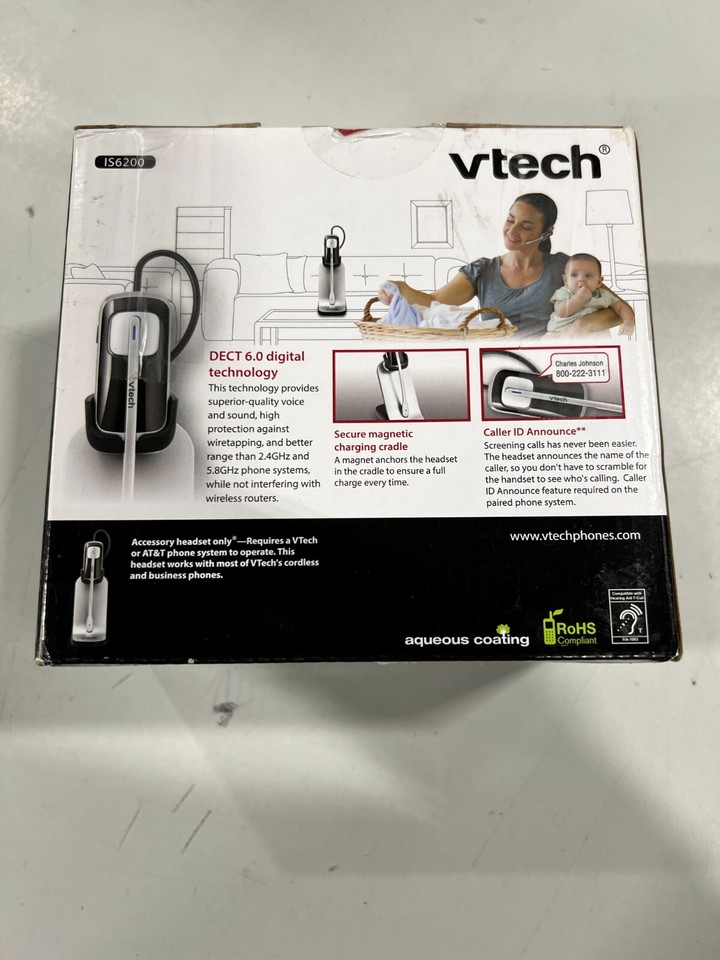VTech IS6200 DECT 6 Cordless Headset - Silver 735078028389| eBay