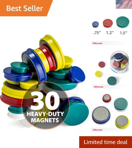 Durable Heavy-Duty Magnets Assortment: 30 Strong Round Magnets in ...
