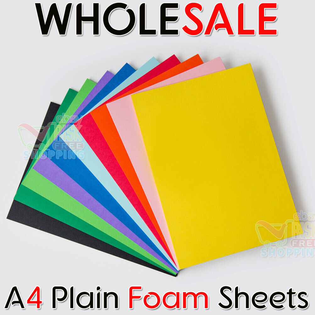 Foam Sheets 2mm Big Packs - A4 white plain foam sheet fun funky kids ...