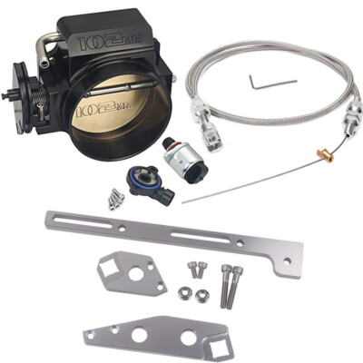 102mm 4 Bolt Throttle Body + TPS IAC+Throttle Cable For GM Gen III LS1 ...