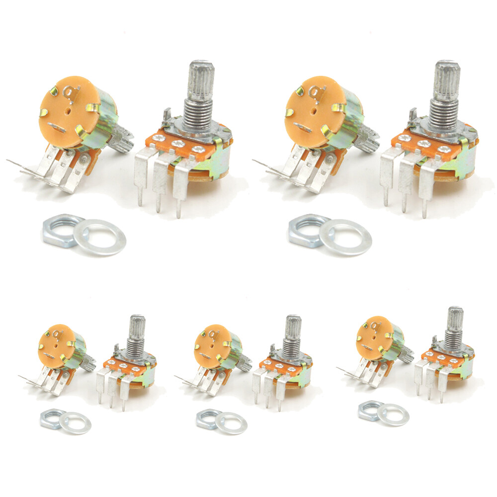 10Pcs B100K 100K WH148 3 Pins Potentiometer with Switch Shaft 15mm | eBay