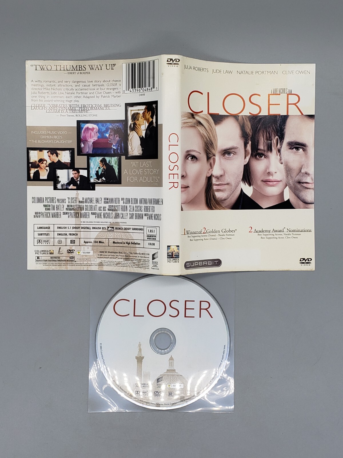 Closer (DVD, 2005) No Case No Tracking 43396048485| eBay