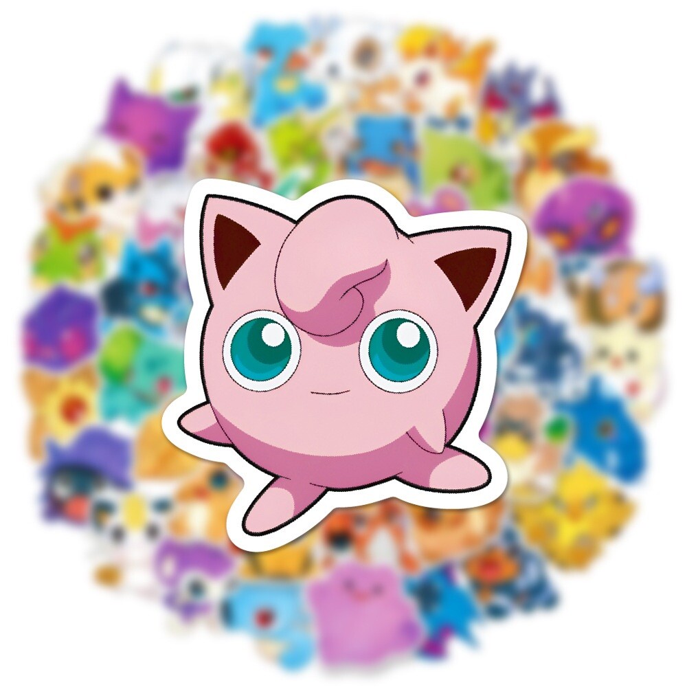 50pc Pokemon Laptop Home Wall Window Kids Bedroom Fridge Stickers ...