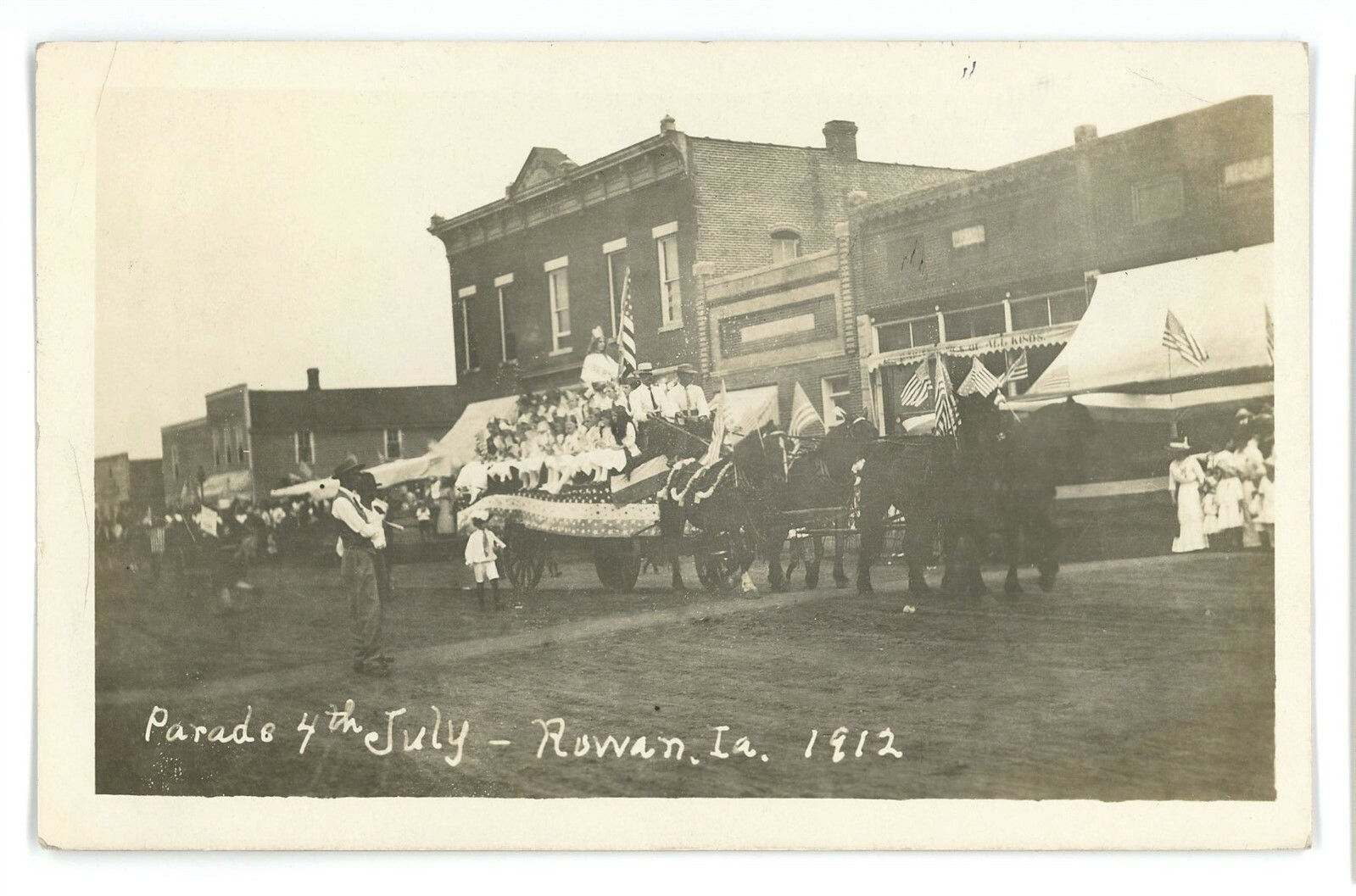 RPPC 4th of July Parade ROWAN IA Iowa 1913 Real Photo Postcard | eBay UK