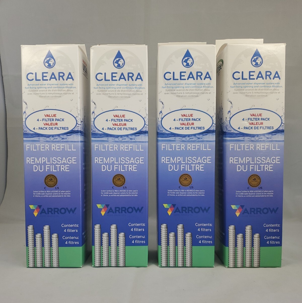 CLEARA Filters by Arrow (4-pack) NEW Sealed Reduces Chlorine Odor 40 ...