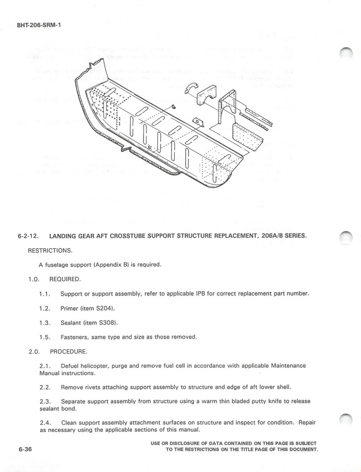 Bell 206 Series Helicopter 1995 Structural Repair Manual Flight Manual ...