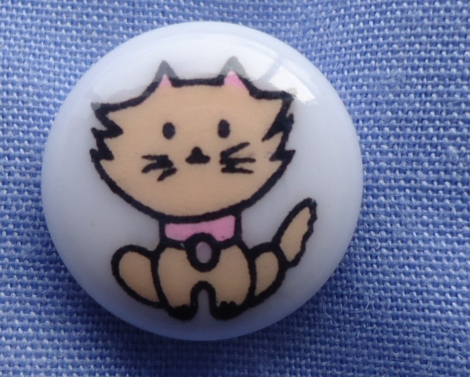 13mm White / Pink Pussy Cat Buttons (x 2 buttons) | eBay