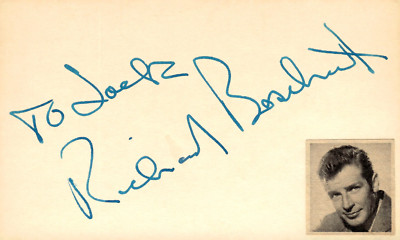 Dick Basehart Signed Auto 3x5 Index Card Moby Dick | eBay