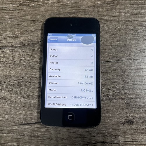 Working Apple iPod Touch 4th Generation 8 GB (A1367) TESTED - HAS ...